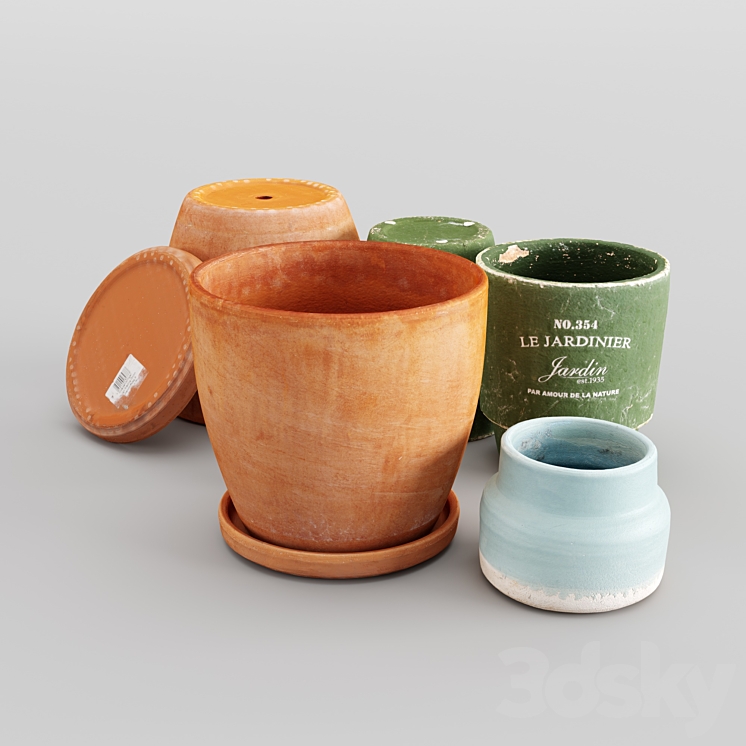 interior pot set - Other decorative objects - 3D model