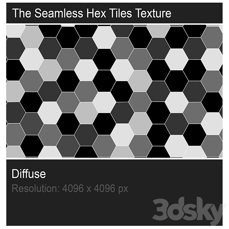 The seamless hex tiles texture - Tile - 3D model