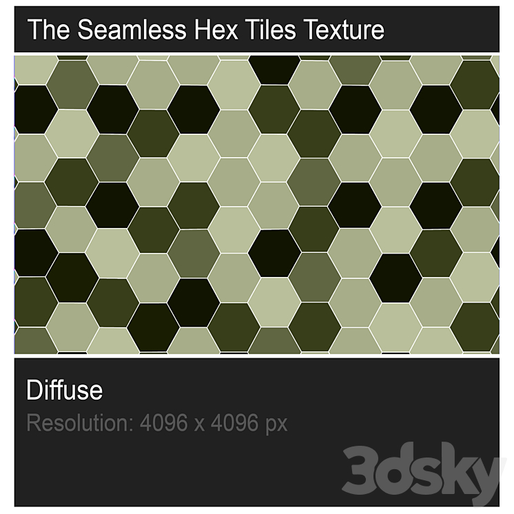 The seamless hex tiles texture - Tile - 3D model