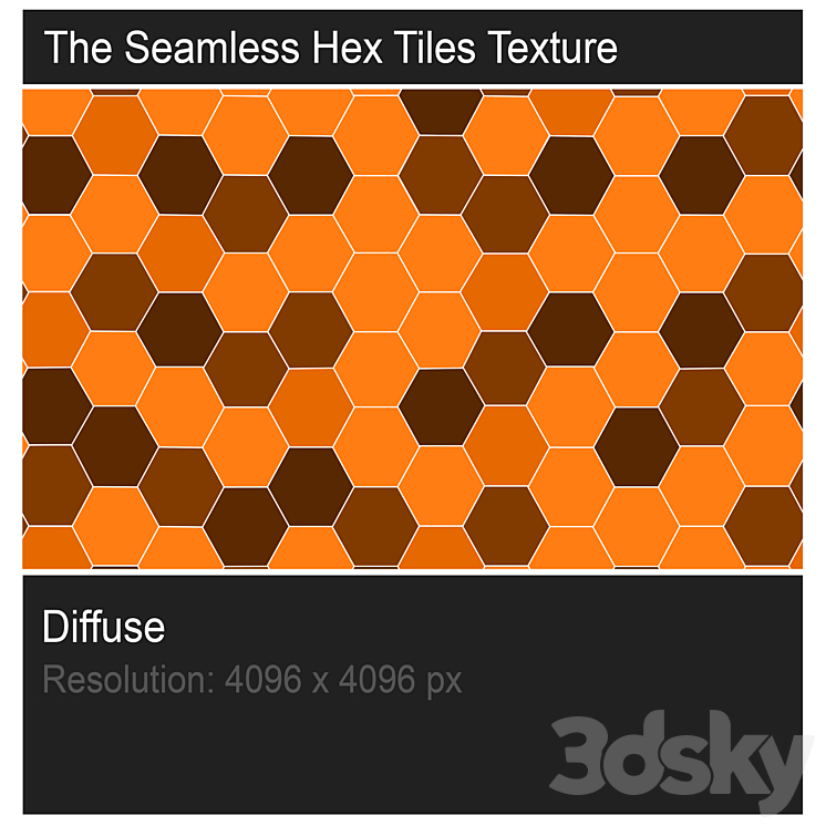 The seamless hex tiles texture - Tile - 3D model