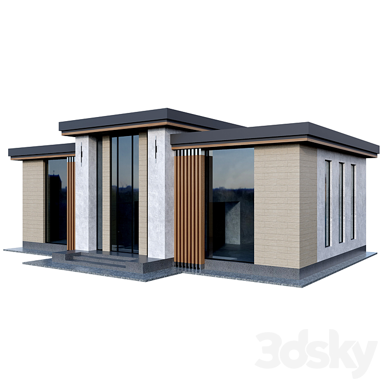 Concrete house 07 - Building - 3D model