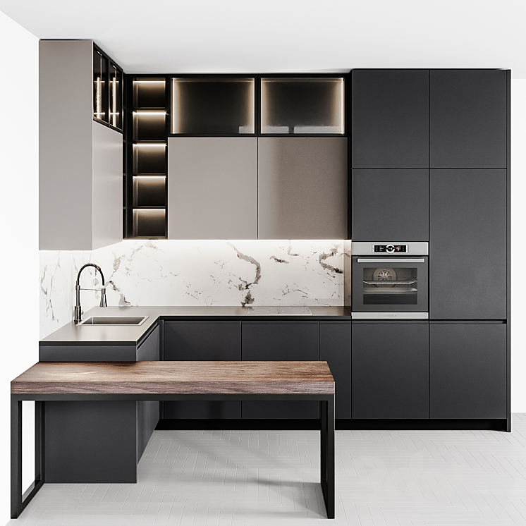 Kitchen Modern 57 - Kitchen - 3D model