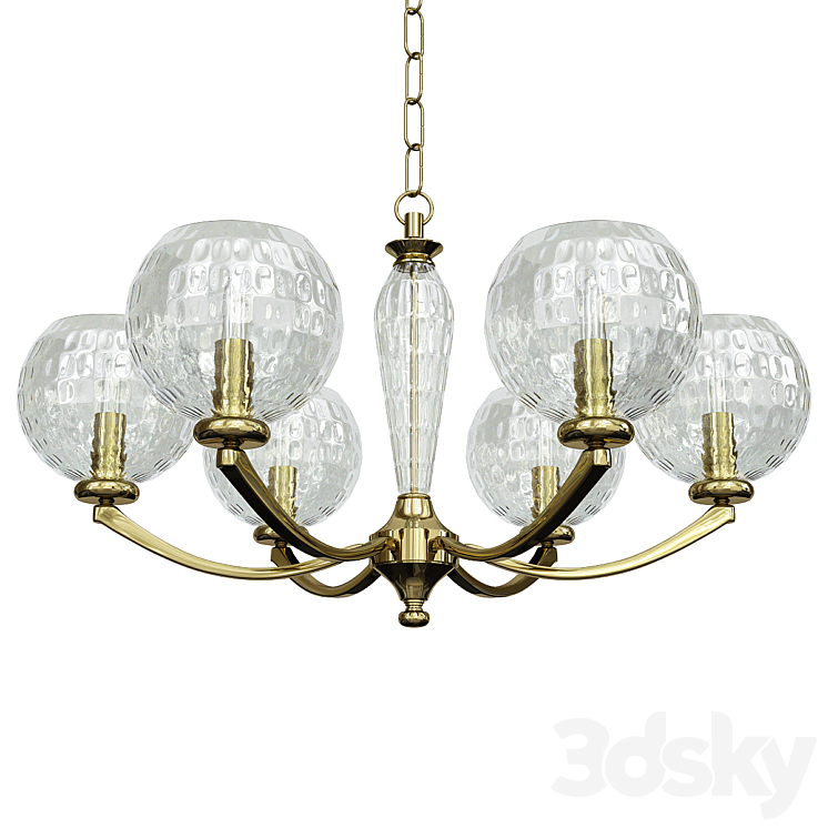 Stuart 6 light chandelier - Pendant light - 3D model