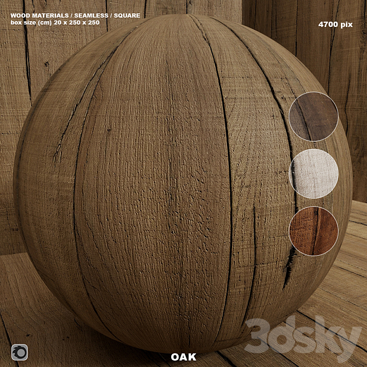 Material wood (seamless) oak - set 123 - Wood - 3D model