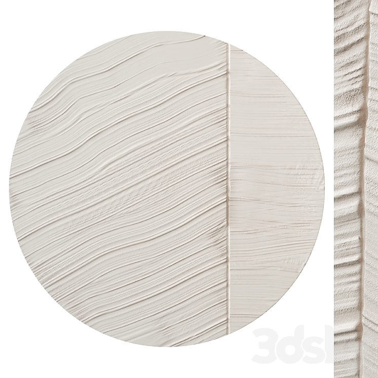 Round abstract plaster painting - Frame - 3D model