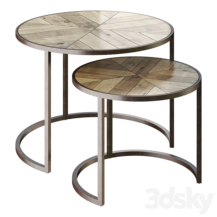 Pavilion Chic Adair Nesting Coffee Table Set - Table - 3D model