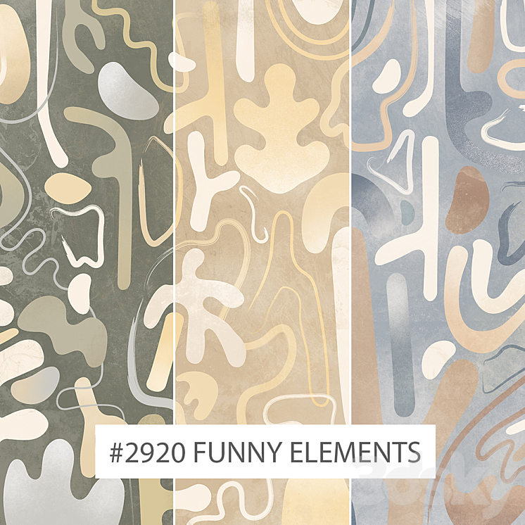Creativille | Wallpapers | 2920 Funny Elements - Wall covering - 3D model