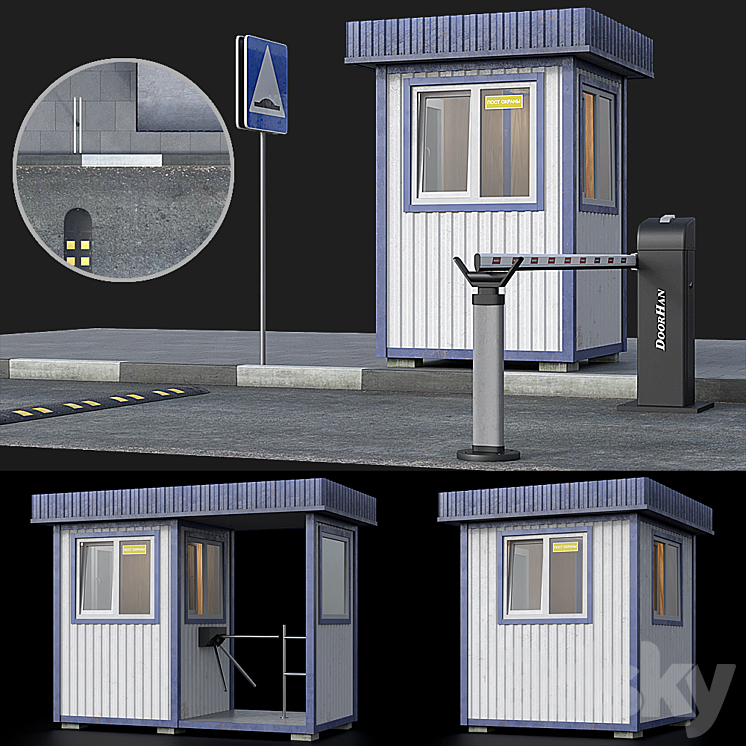 Security post - Urban environment - 3D model