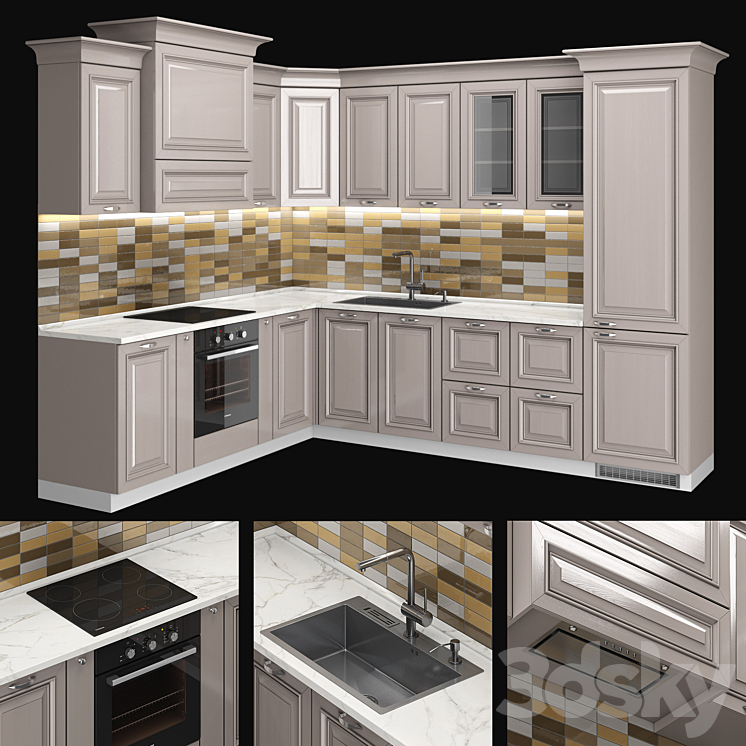Corner Kitchen - Kitchen - 3D model