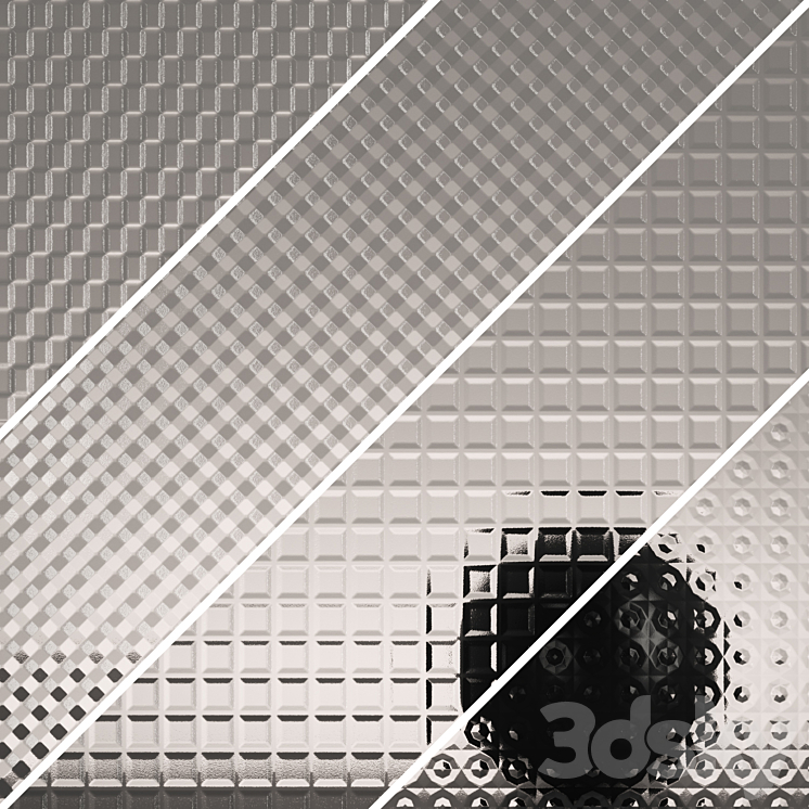 Fluted glass Set 04 - Glass - 3D model