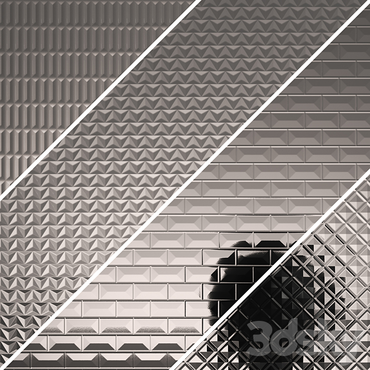 Fluted glass Set 06 - Glass - 3D model
