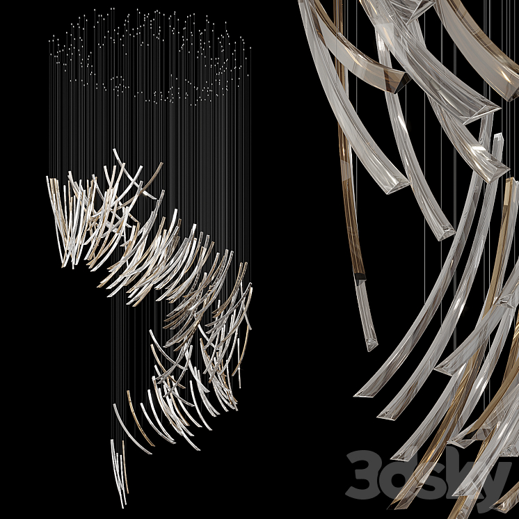 Hanging installation Vargov Design - Samurai - Pendant light - 3D model