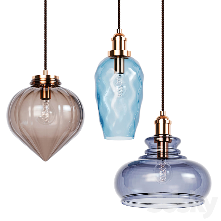 FUNKY GLASS SHADE CEILING LIGHT IN CLEAR GLASS - Pendant light - 3D model