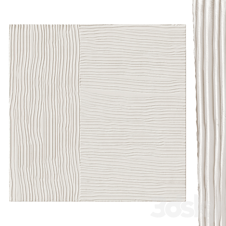 Abstract plaster painting - Frame - 3D model