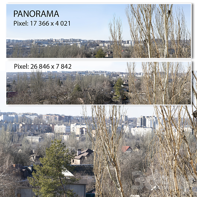 Spring panorama. View from the window - Panorama - 3D model
