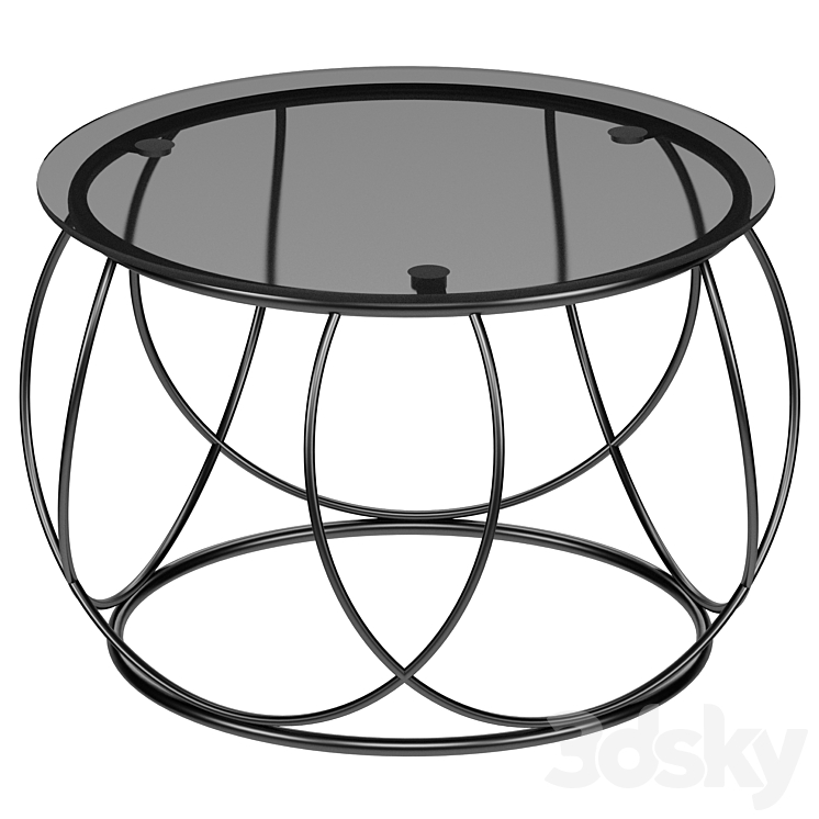 Bubble coffee table with tinted glass top - Table - 3D model
