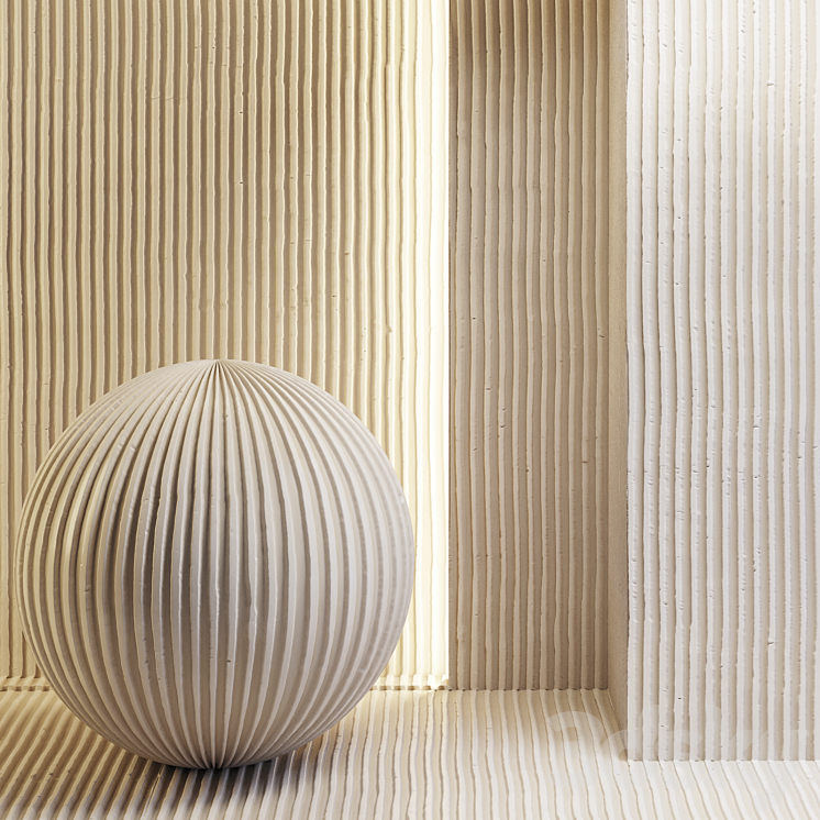 Plaster stripes - Wall covering - 3D model
