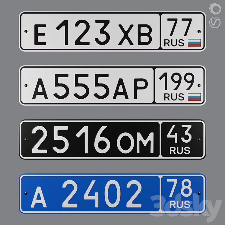 Russian license plates - Miscellaneous - 3D model