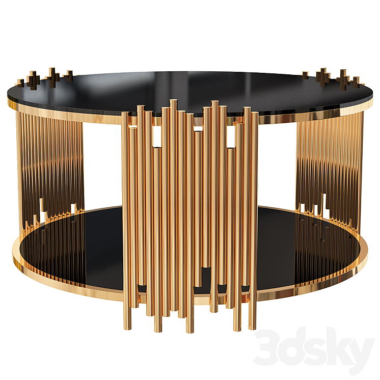 Rose Gold Designer Center Table - Table - 3D model