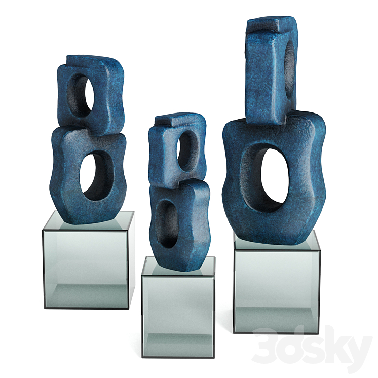 Chain modern statue - Sculpture - 3D model