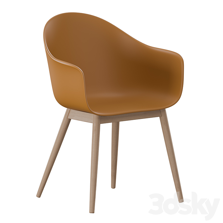 Harbor Dining Chair Wooden Base - Chair - 3D model