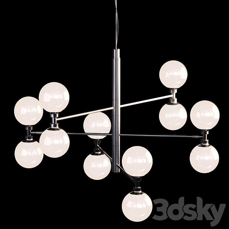 Large light pendant Grover with glass spheres in black - Pendant light ...