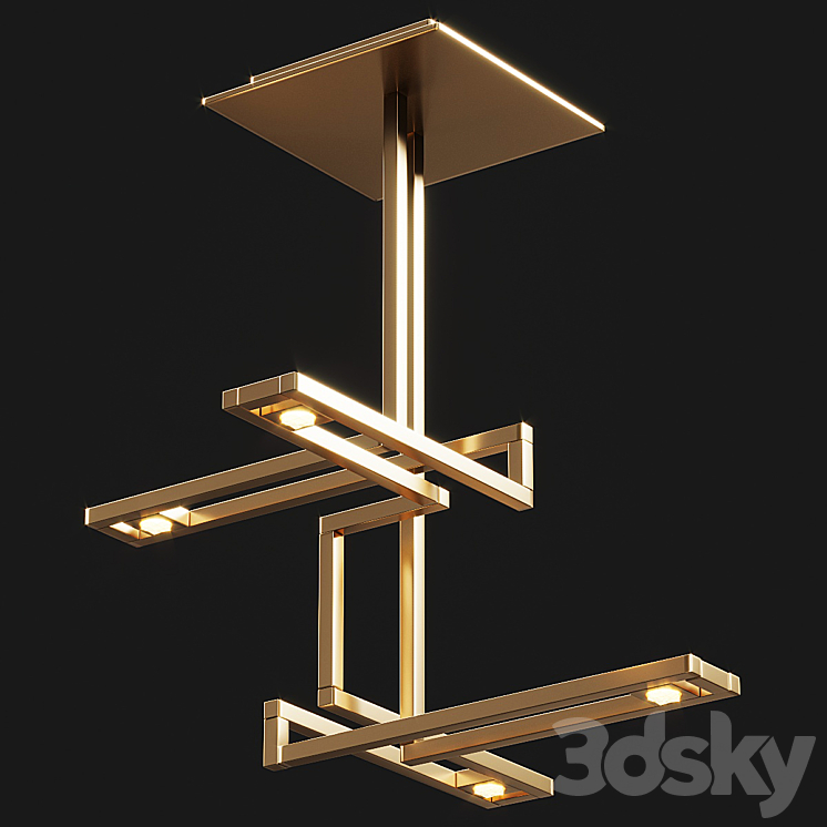 CECILE SQUARE CEILING LAMP - Pendant light - 3D model
