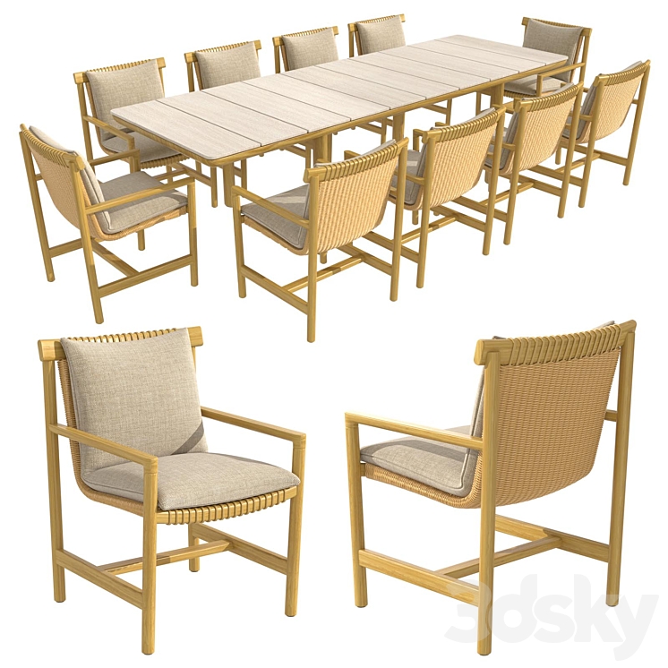 Tribu amanu table and armchair - Table + Chair - 3D model
