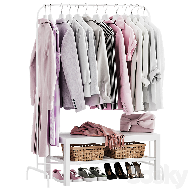Ikea MULIG MULIG 2 Floor hanger bench, shoes, bag - Hallway - 3D model