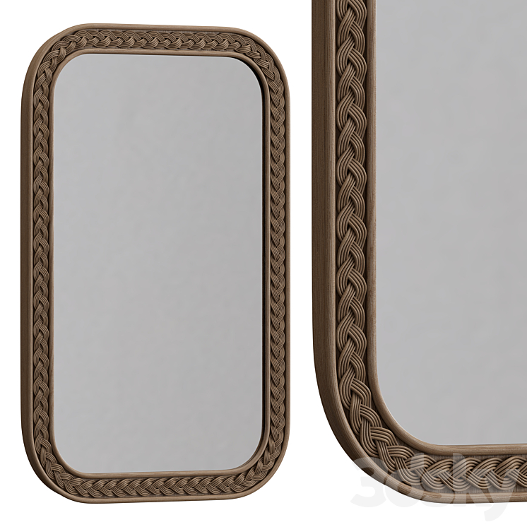 Lorrie Plated Rattan Mirror - Mirror - 3D model