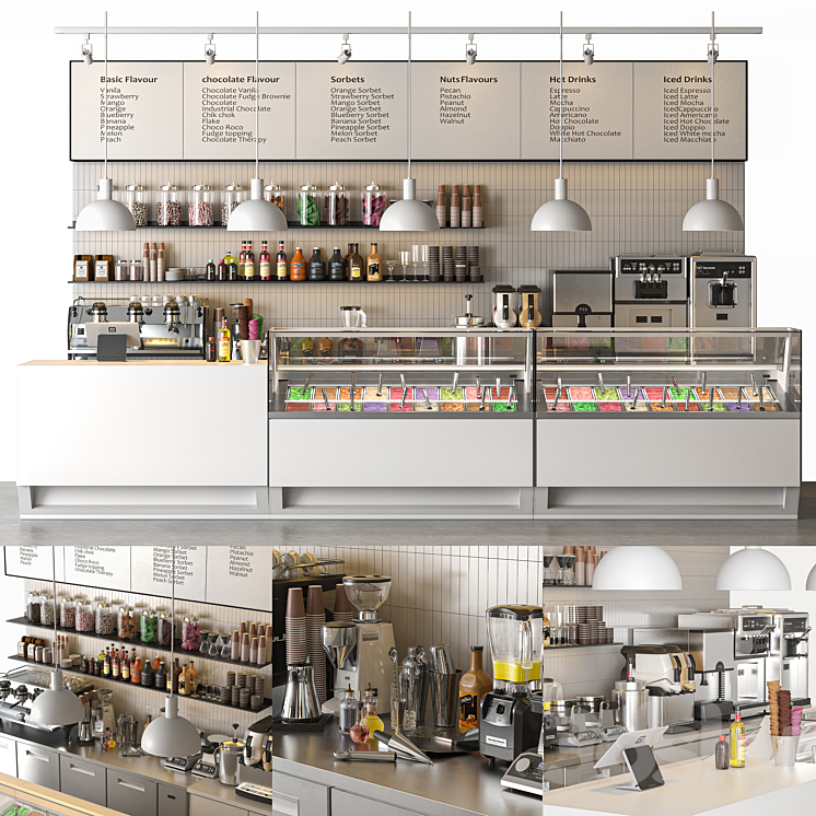 Ice Cream Shop - Restaurant - 3D model