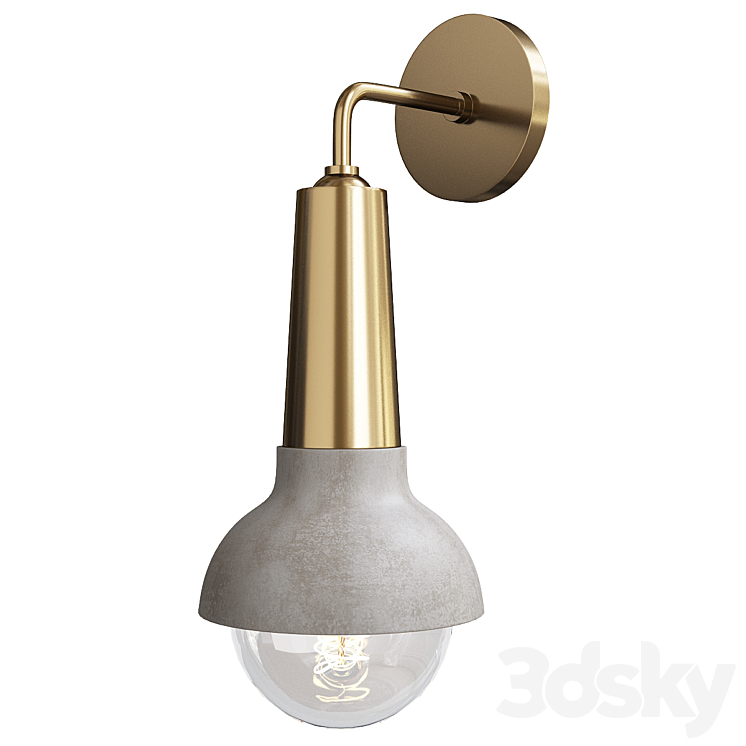 capped concrete sconce - Wall light - 3D model