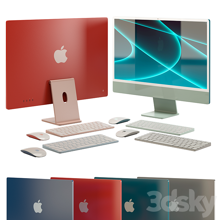 Apple iMac _ Four Colors - PC & other electronics - 3D model