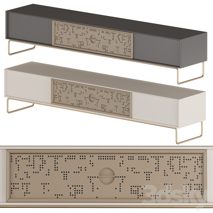 Luna Modern TV Unit - Sideboard & Chest of drawer - 3D model