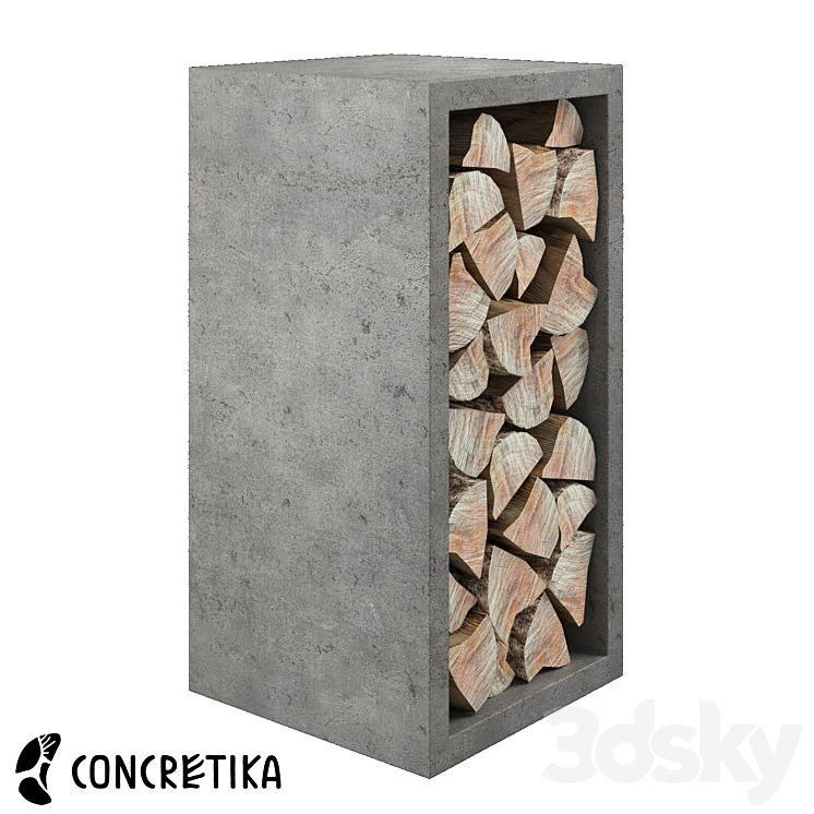 Concrete firewood rack Concretika 90cm free - Other - 3D model