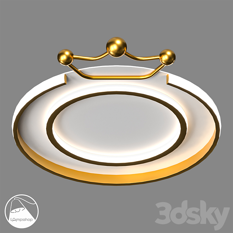 LampsShop.com CPL7039 Ceiling Lamp Crowned Ring - Ceiling lamp - 3D model