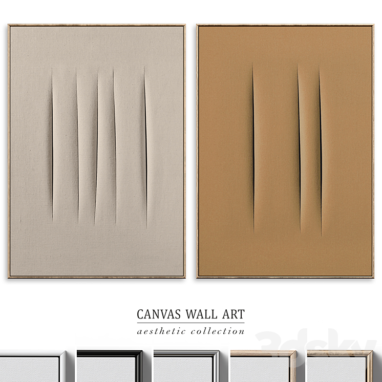 Lucio Fontana Cuts Exhibition Wall Art C-591 - Frame - 3D model