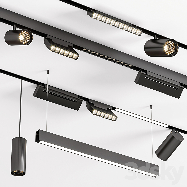 Modern Magnetic Track Lights - Technical lighting - 3D model