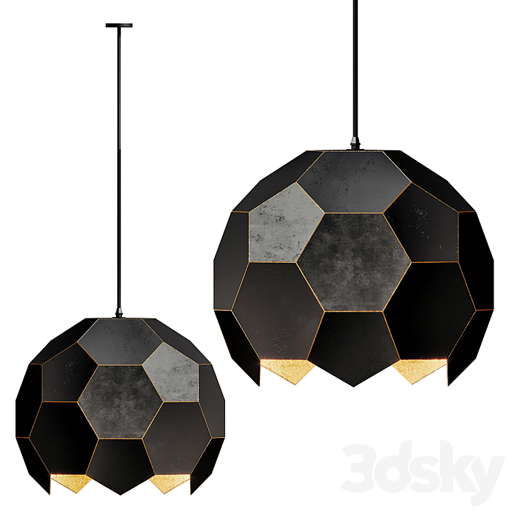 Polyhedron Pendant Black - Pendant light - 3D model