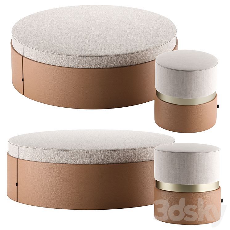 Jason & Edson Poufs by Laskasas - Other soft seating - 3D model