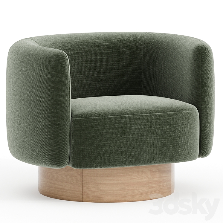 Calista Swivel Chair - Atlantis Moss - Arm chair - 3D model
