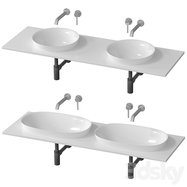 Salini Marea washbasin 2 - Wash basin - 3D model