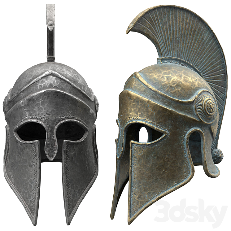 Ancient Greek Helmet - Weapon - 3D model