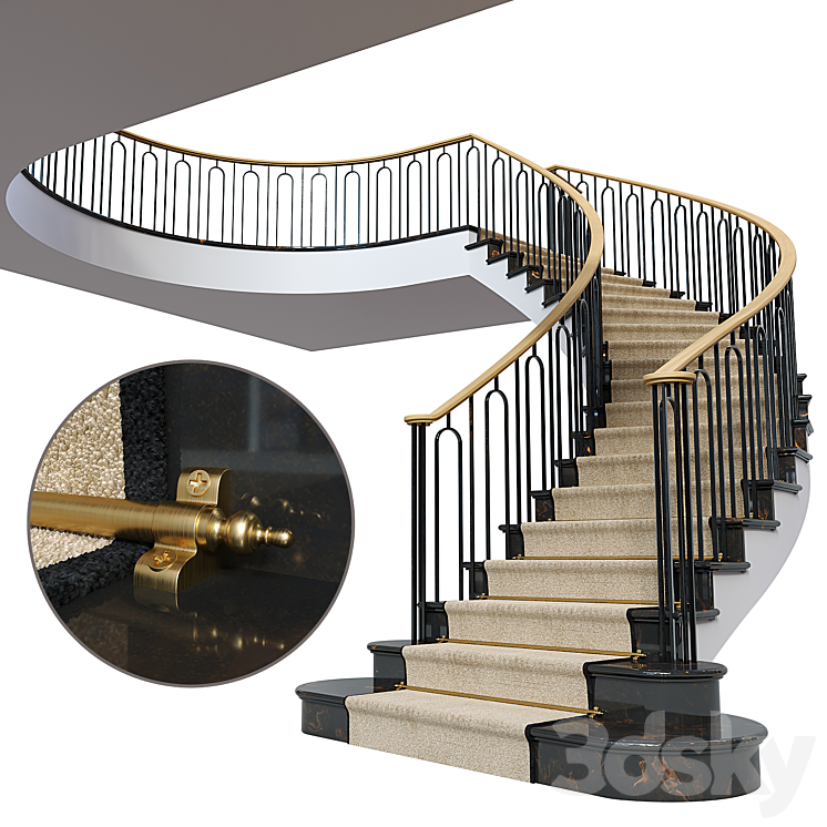 Neoclassical staircase 2 - Staircase - 3D model