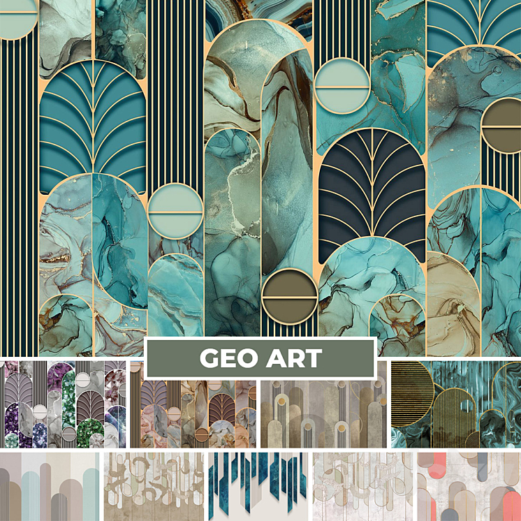 Wallpaper. Collection - Geo Art - Wall covering - 3D model
