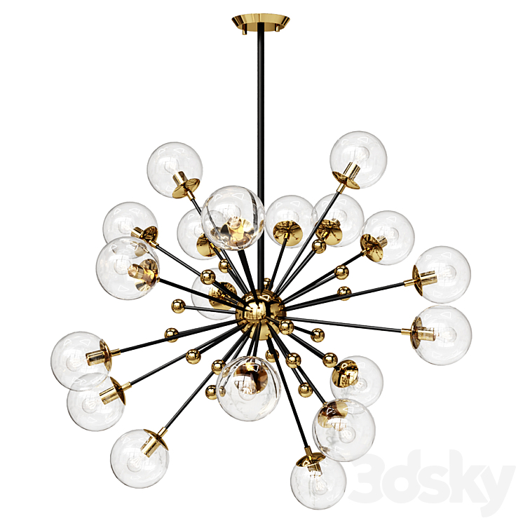 Chandelier Constellation Clear Glass And Brass Ceiling Light Pendant ...