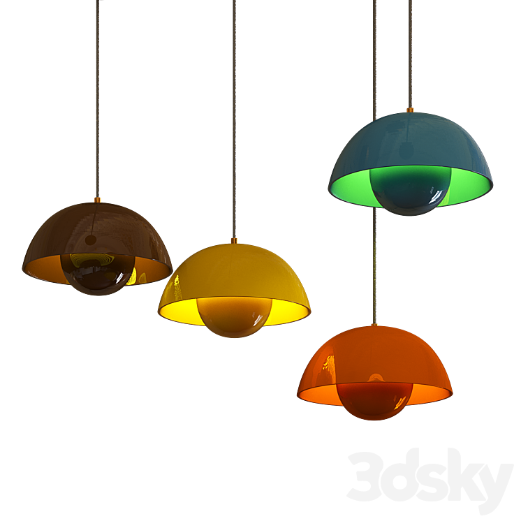 Verner Panton Flowerpot Pendant lamp - Pendant light - 3D model