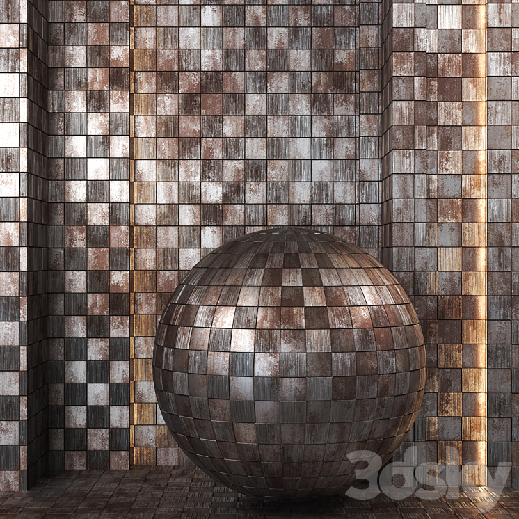 Rusty Metal Pattern Set 03 - Seamless Tileable PBR 4K - Metal - 3D model