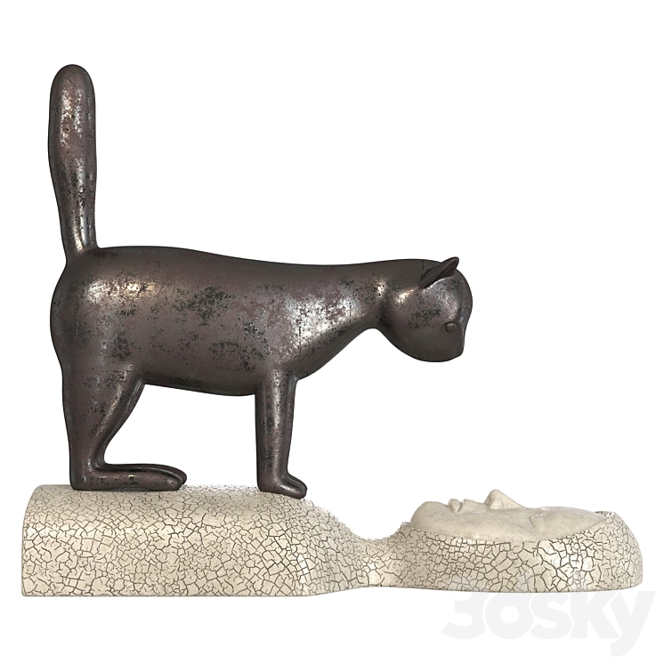 Girl and cat. I Remember You by Sara Swink - Sculpture - 3D model