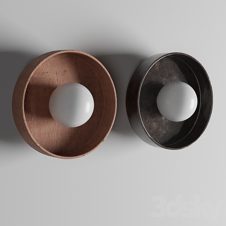Ceramic Disc Orb Surface Mount - Wall light - 3D model